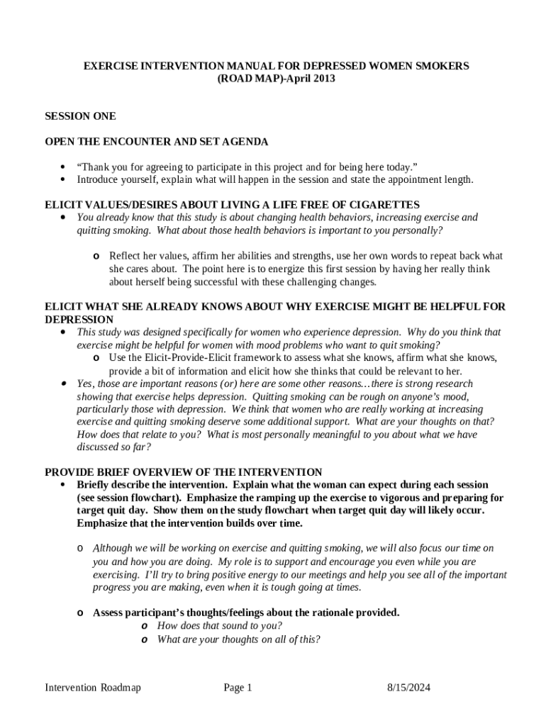 Feasibility of an exercise counseling intervention for ... - openaccess sgul ac Doc Template ...