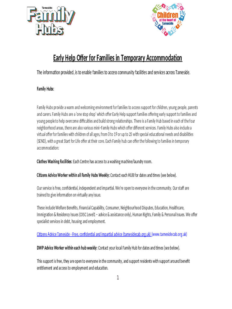 Early Help Strategy and Rollout of Family Hub Model Doc Template ...