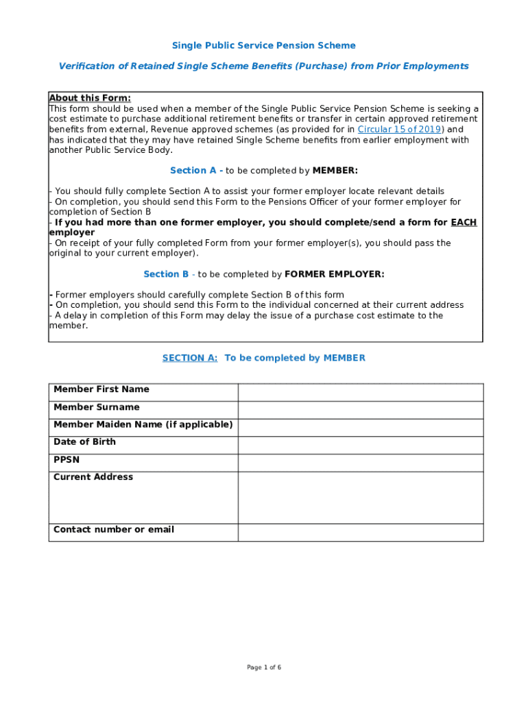 Single Public Service Pension Scheme (SPSPS) Statements Doc Template ...
