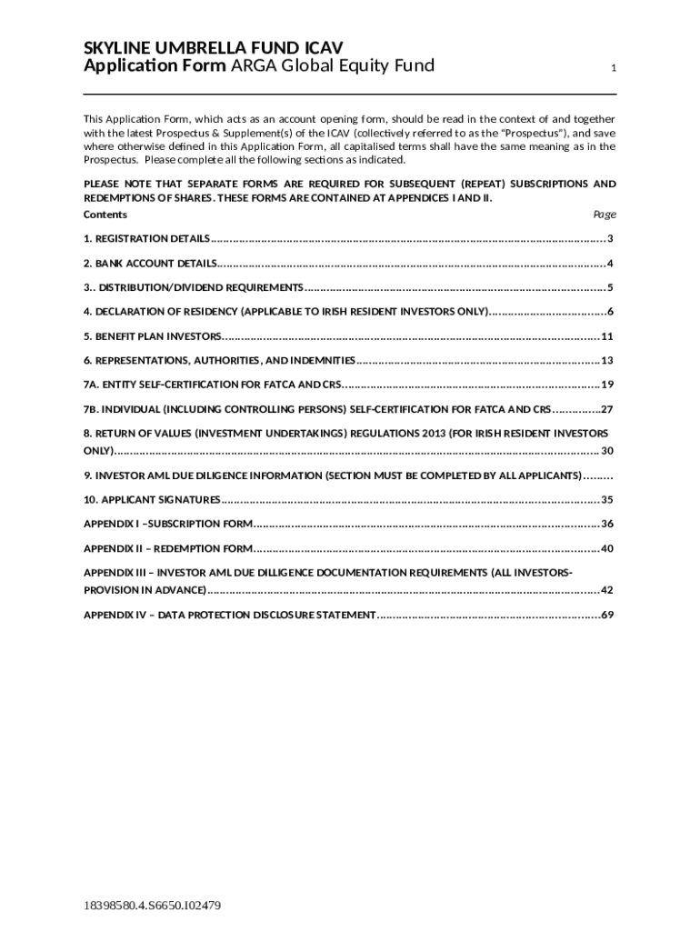 Deuterium UCITS ICAV (the Fund) APPLICATION ... Doc Template | pdfFiller