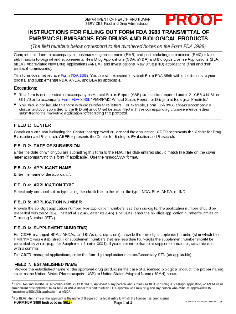 FDA 3988 Instructions. INSTRUCTIONS FOR FILLING OUT FDA 3988 ...
