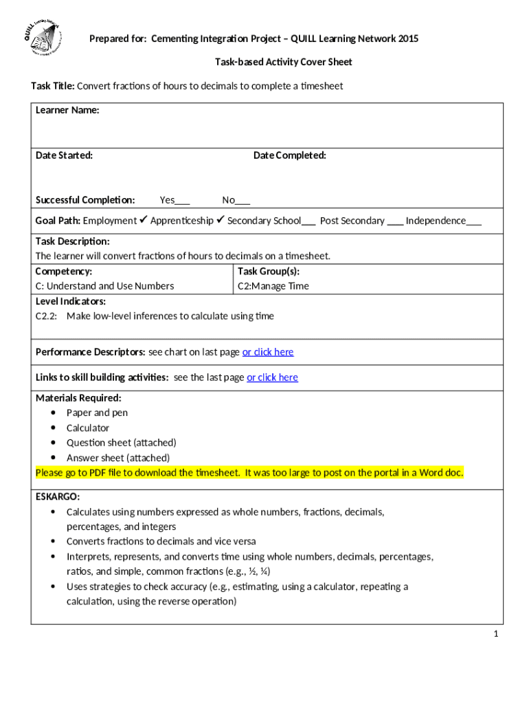 Time Card Conversion: How to Convert Time for Payroll Doc Template ...