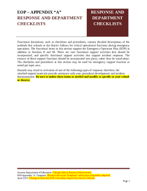 School Emergency Operations Plan Template Doc Template | pdfFiller