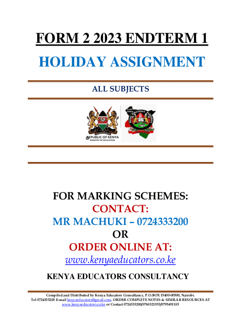 Fillable Online form 1 endterm 1 series 1 exams all subjects Fax Email Print - pdfFiller