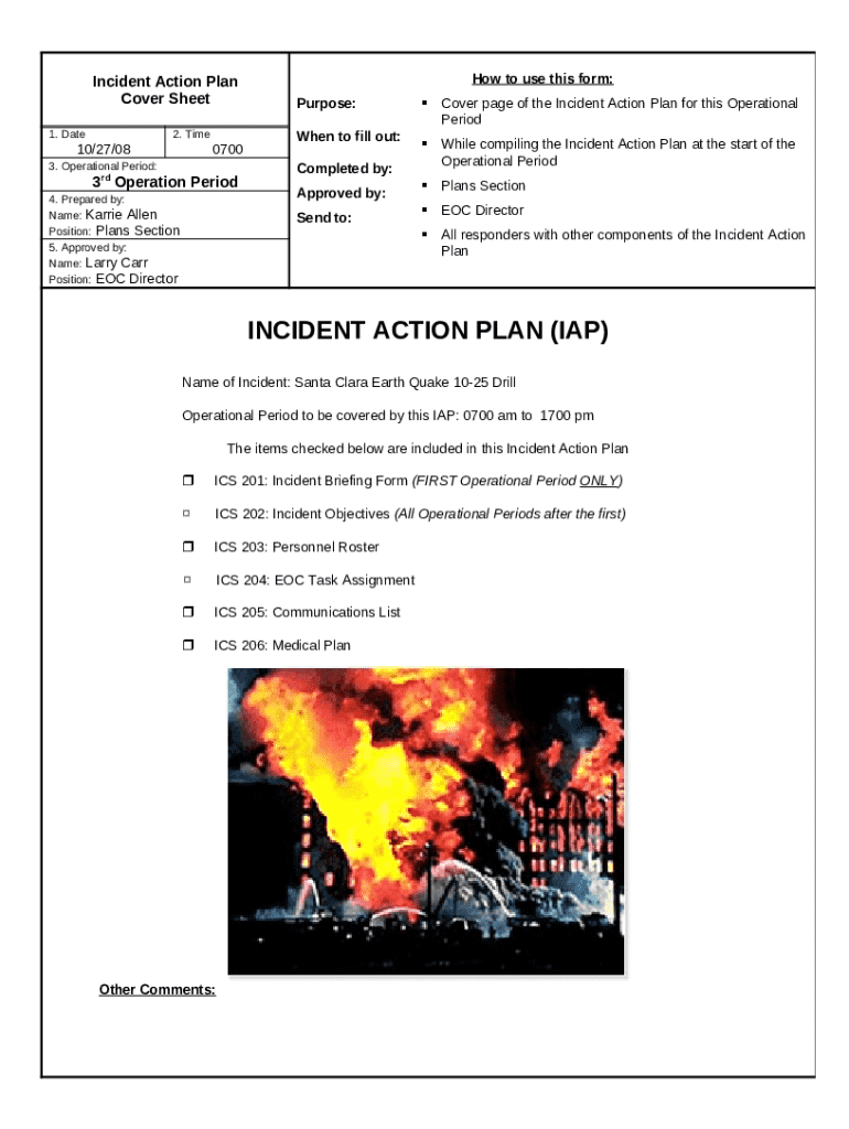 Cover Incident Action Plan Fill Out and Use This PDF Doc Template ...