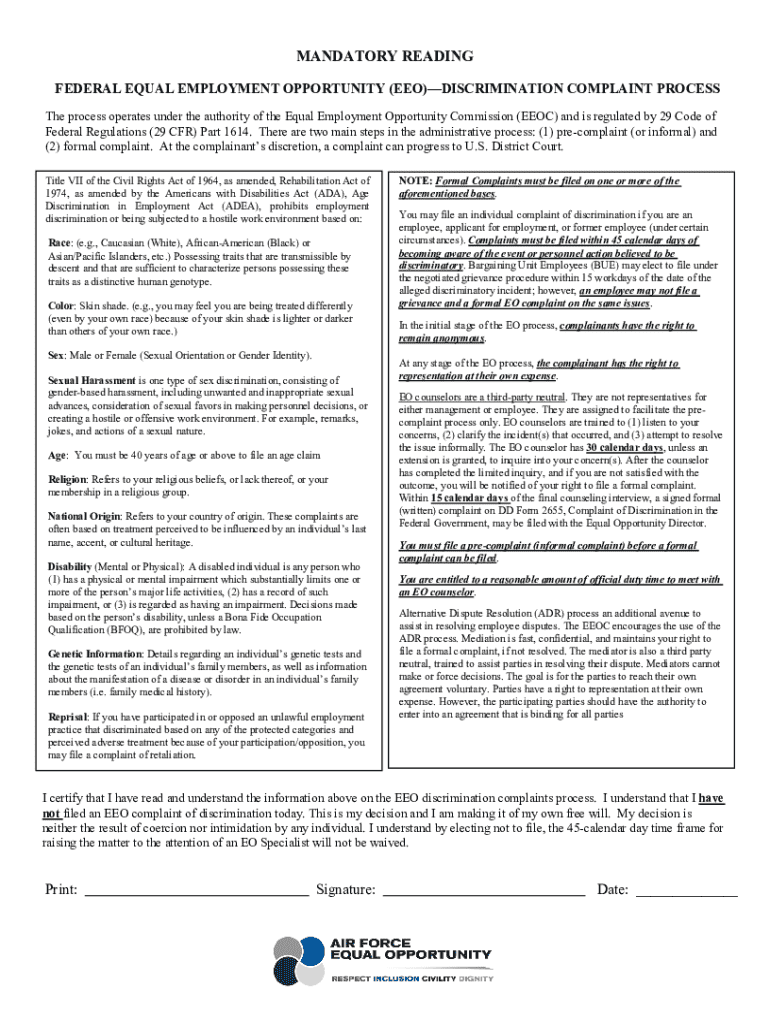 Fillable Online federal equal employment opportunity (eeo) - Hill Air ...