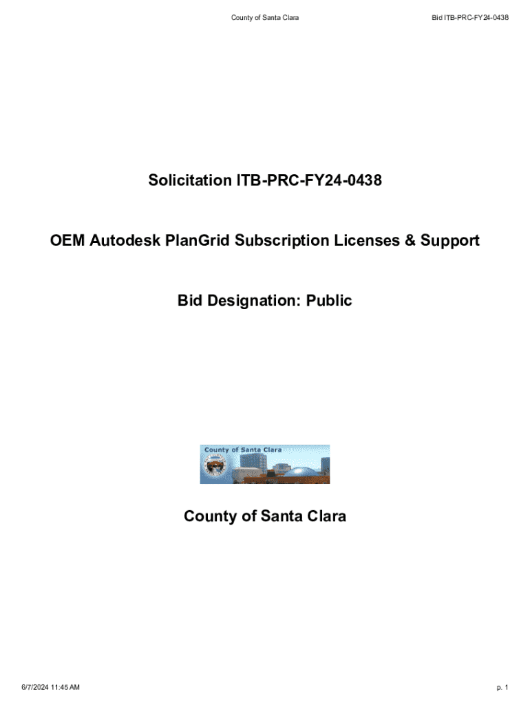 Fillable Online Solicitation ITB-PRC-FY24-0438 OEM Autodesk PlanGrid ... Fax Email Print - pdfFiller