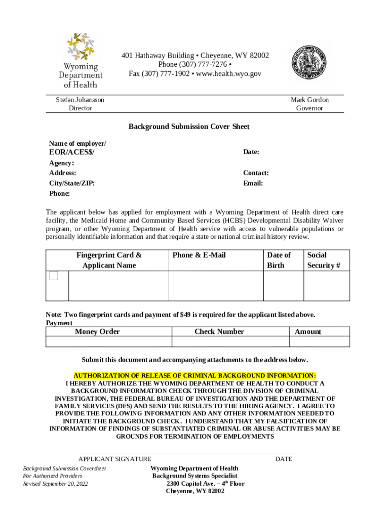 Background Submission Cover Sheet Doc Template | pdfFiller