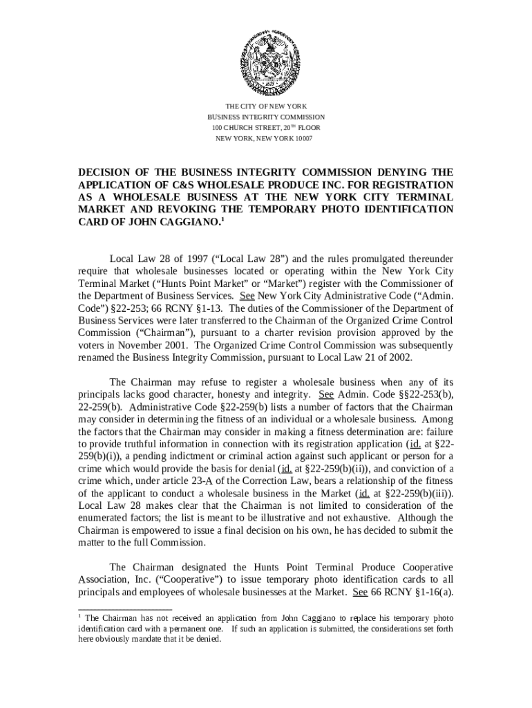 new york city business integrity commission - NYC Rules - archive ...