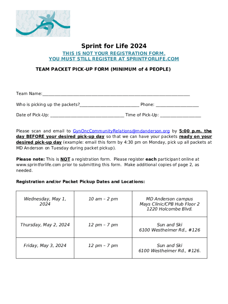 2024 Packet Pickup Authorization Doc Template | pdfFiller