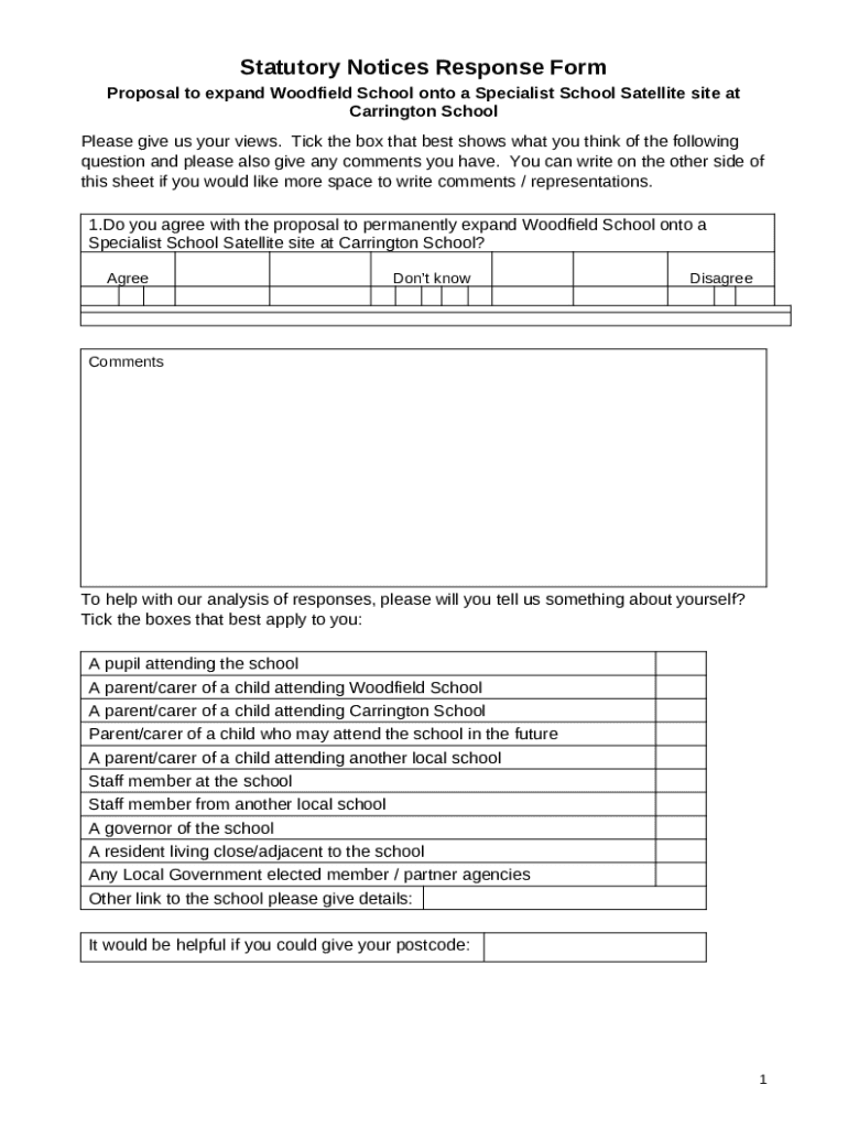 Statutory Notices Response Doc Template | pdfFiller