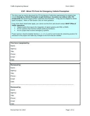 Evp - Minor Its for Emergency Vehicle Preemption Doc Template | pdfFiller