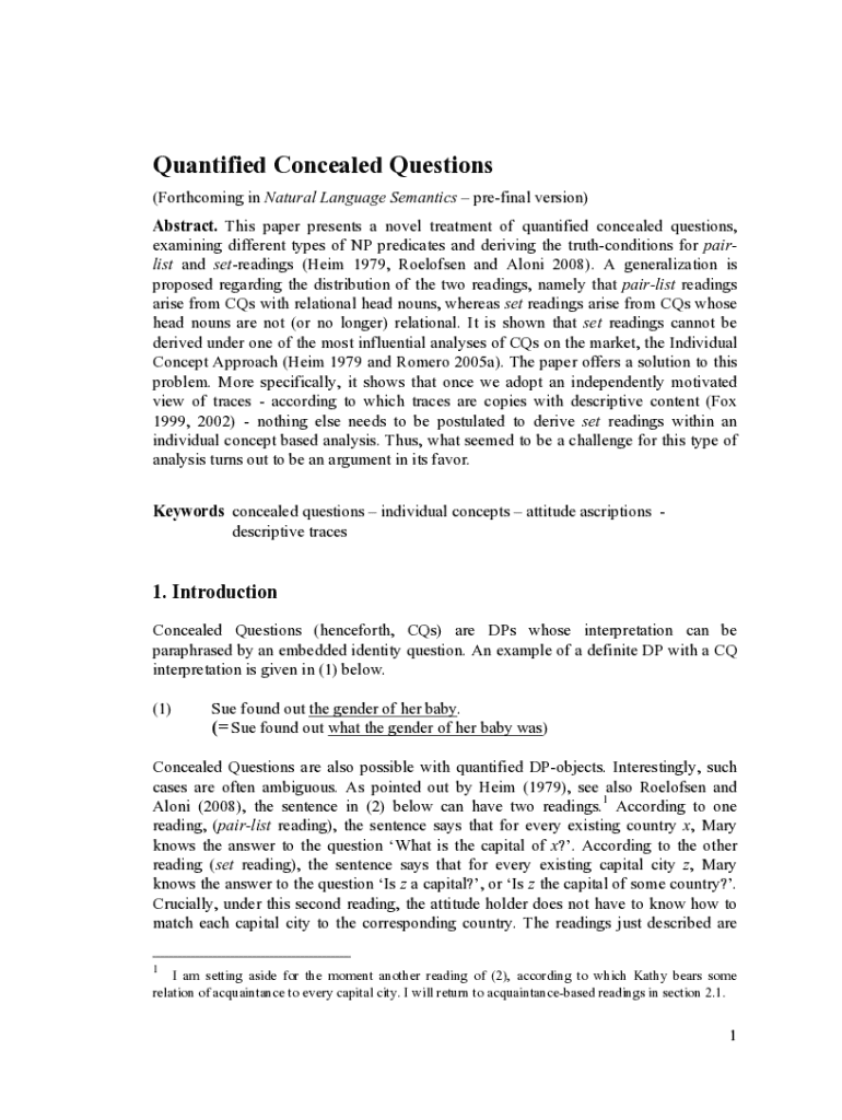 Fillable Online Concealed Questions with QuantifiersRequest PDF Fax Email Print - pdfFiller