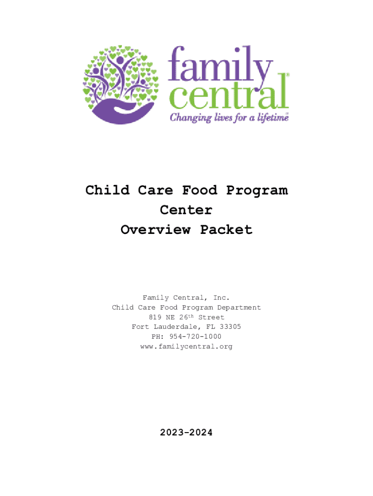 Fillable Online Child Care Food ProgramChildren\'s Nutrition of Florida ...