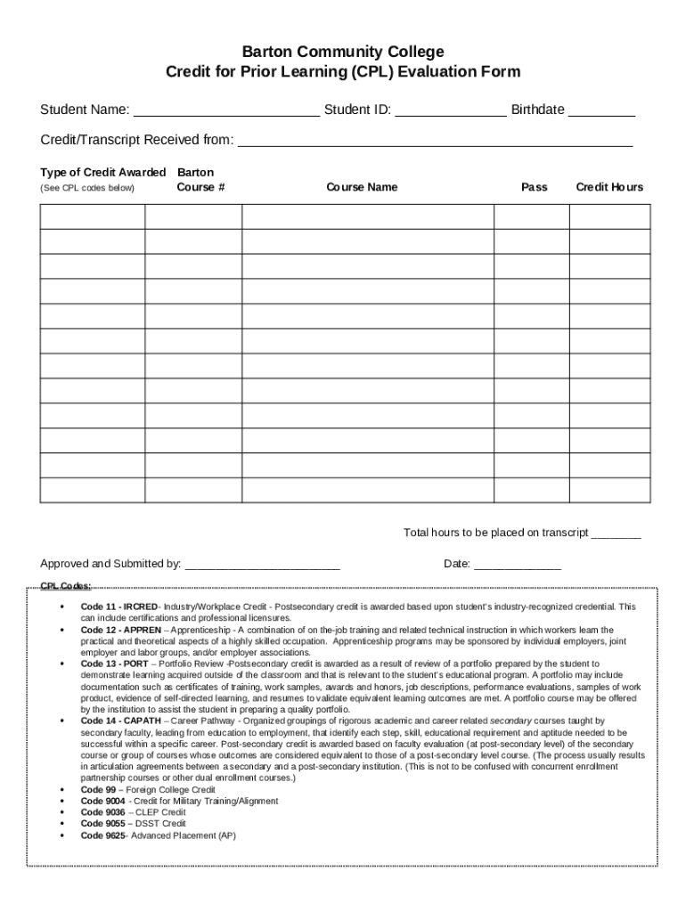 (CPL) Evaluation Doc Template | pdfFiller