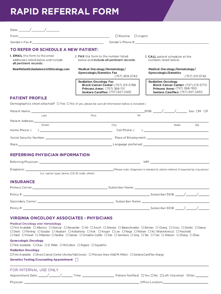 Fillable Online Fillable Online Fillable Online OR Rapid Fax Referral Form ... Fax Email Print ...