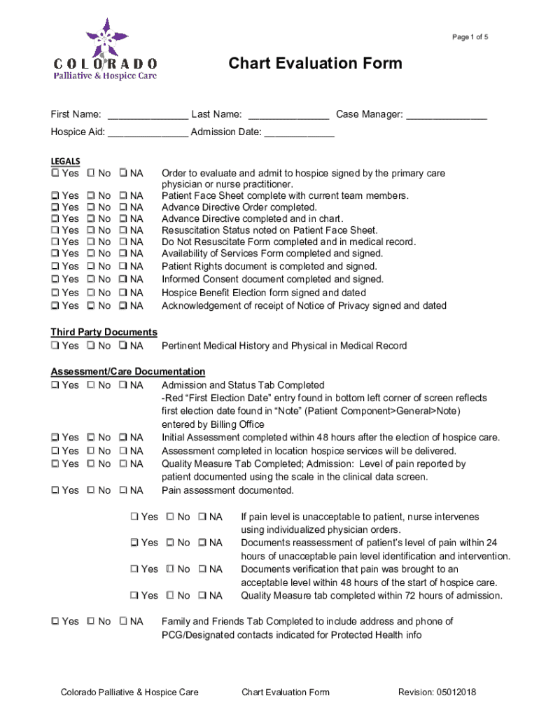 Fillable Online Chart Evaluation Form. Chart Evaluation Form Fax Email ...