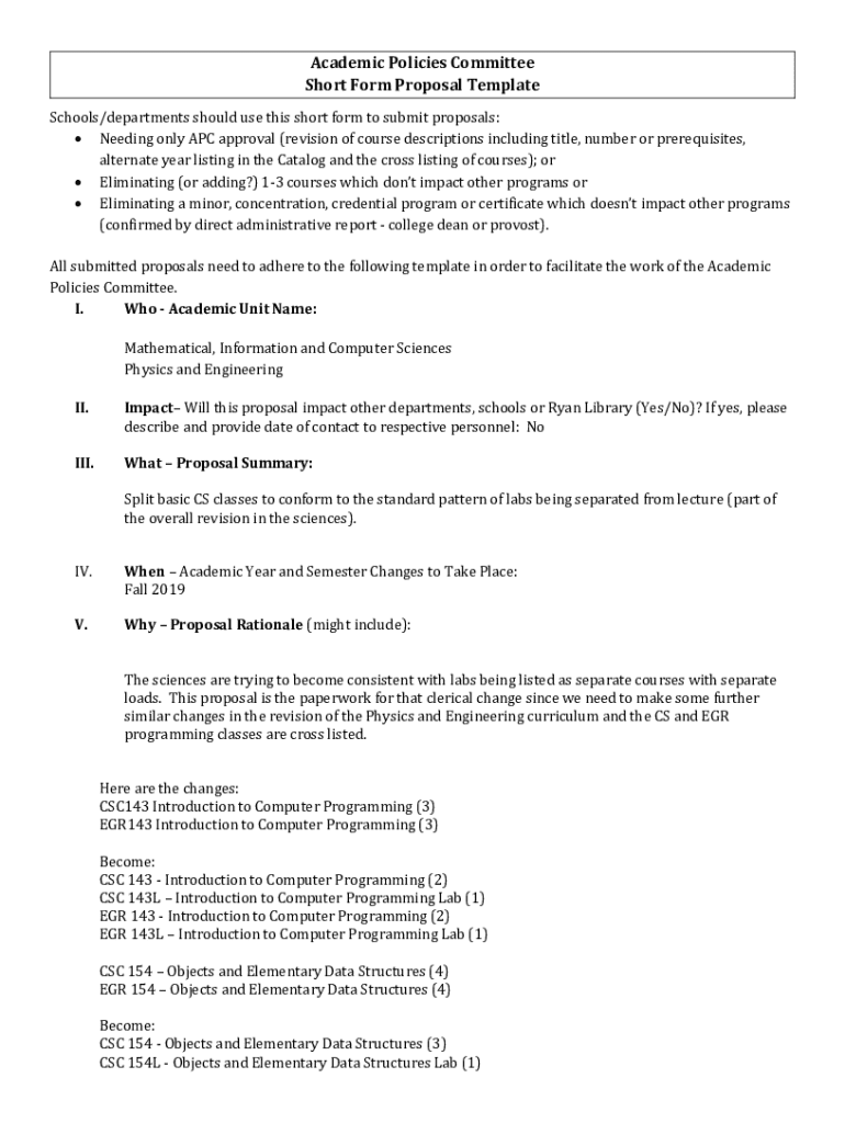 Fillable Online Curriculum Proposal & Course Proposal Forms Fax Email ...