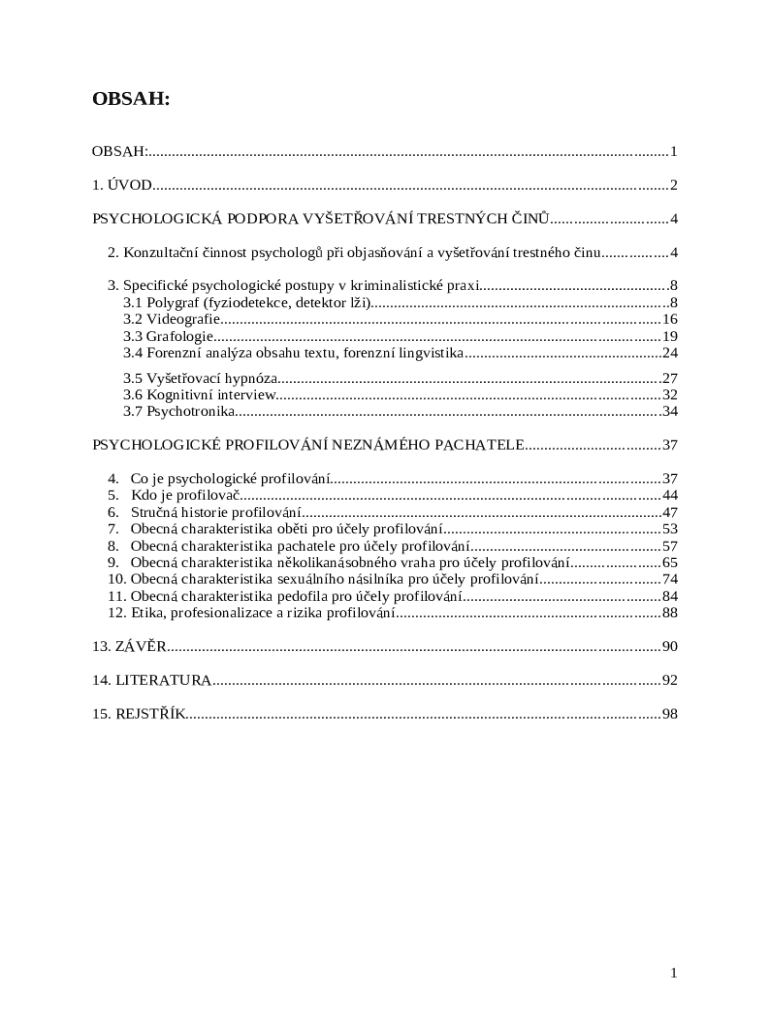 Forensic psychology and the art of criminal profiling - is muni Doc Template | pdfFiller