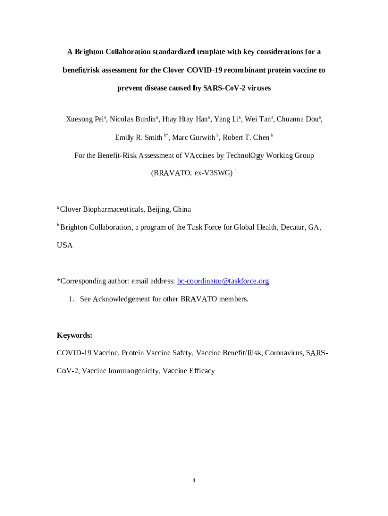 Standardized template with key considerations for a benefit ... Doc ...