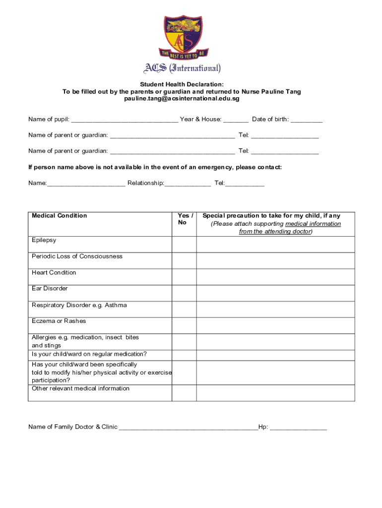 Fillable Online ACS Medical Update Form .docx Fax Email Print - pdfFiller