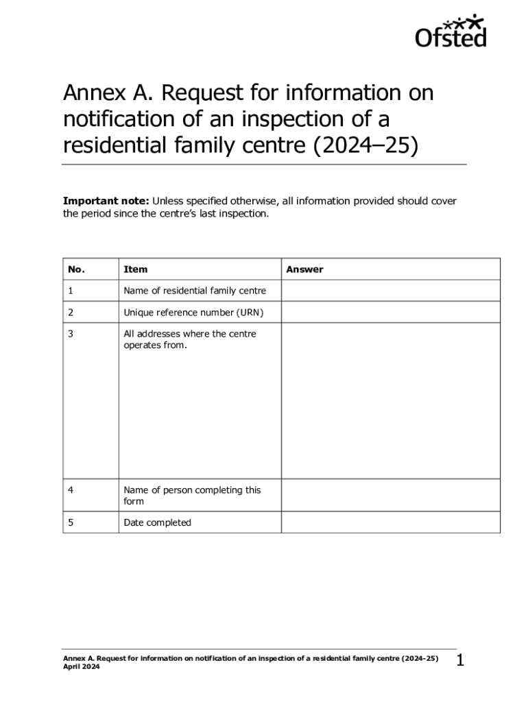 Fillable Online Annex A. Request for information on notification of an ...