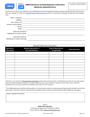 Fillable Online Cmha Materials Submittal Form - 2024 Fax Email Print ...