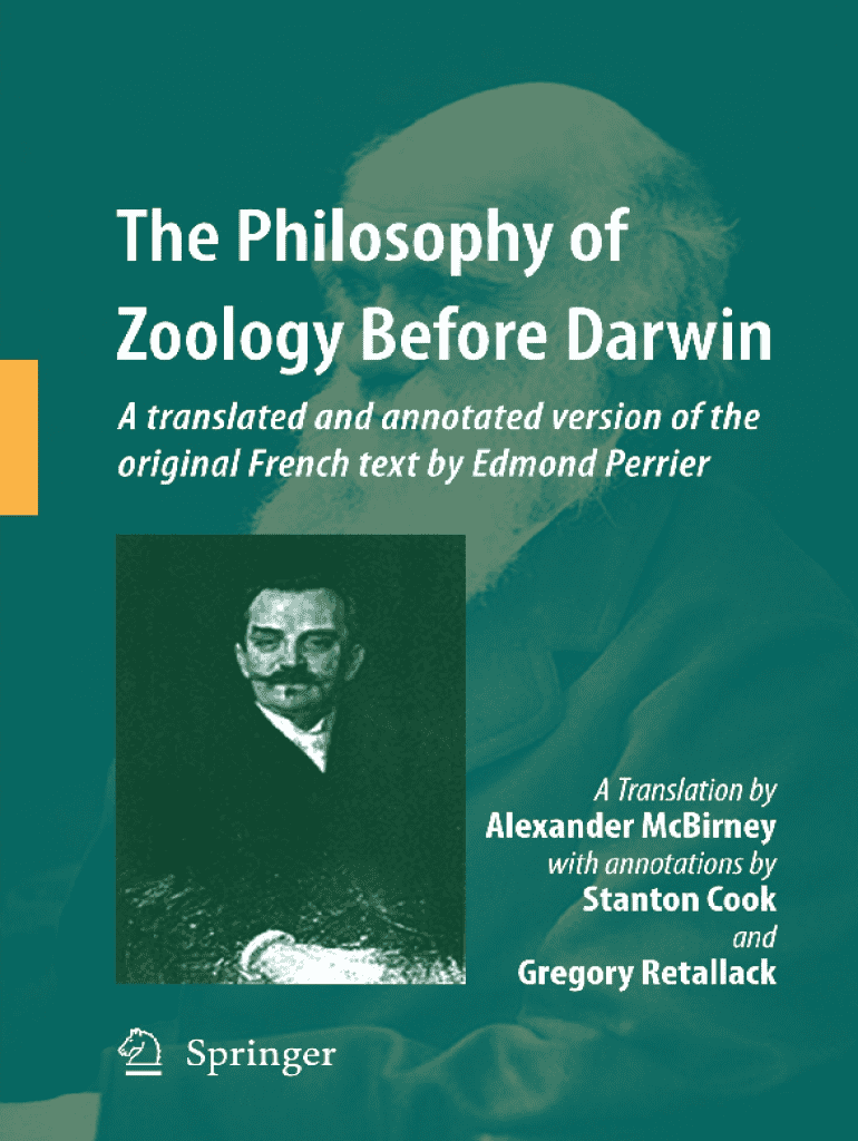 Fillable Online The Philosophy of Zoology Before Darwin - download Fax Email Print - pdfFiller