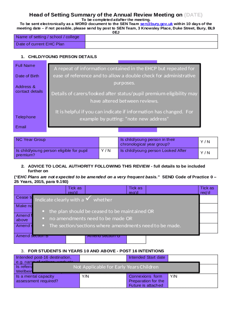 Education Health & Care Plan Request for Assessment ... Doc Template ...
