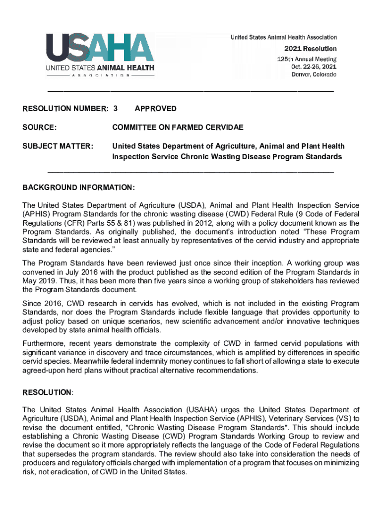 Fillable Online Chronic Wasting Disease Herd Certification Program Fax ...