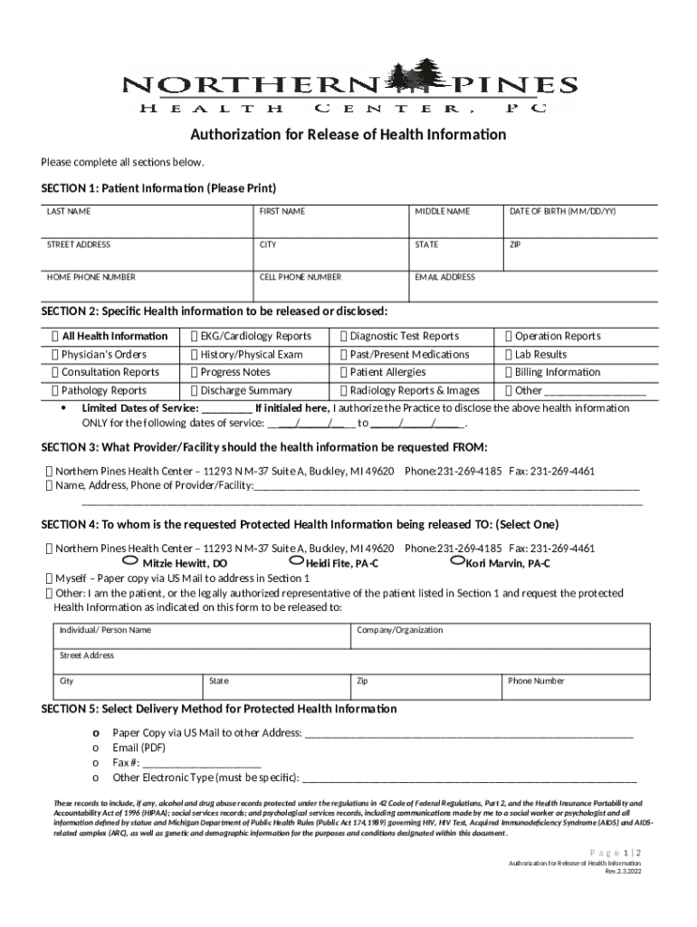 SECTION 1: Patient Ination (Please Print) Doc Template | pdfFiller
