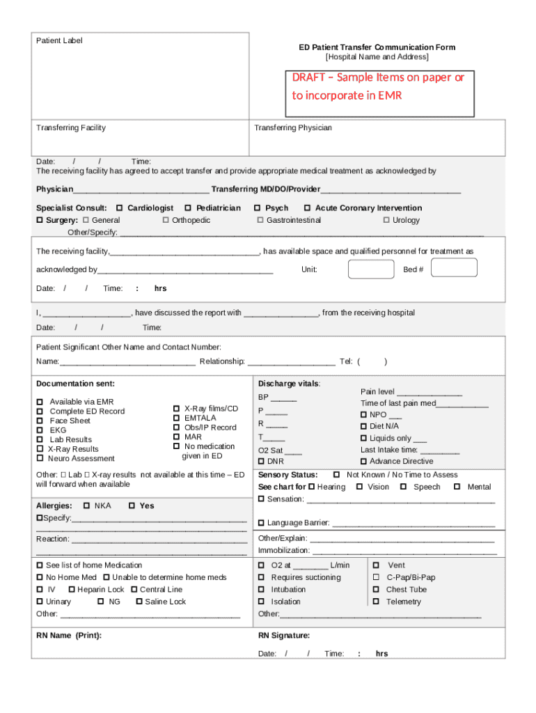 Medical Center Patient Transfer Policies: CMS Report 5 Doc Template ...