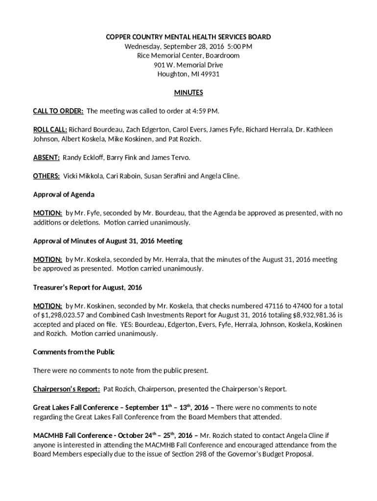 Copper Country Community Mental Health Rice Memorial ... Doc Template ...