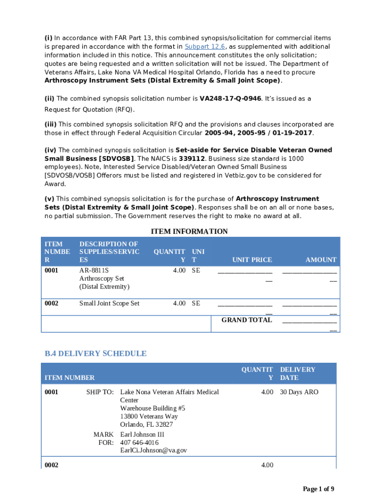 65Arthroscopic Sets (Distal Extremity & Small Joint Scope) ... Doc ...