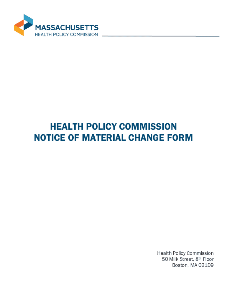 Fillable Online 2023 Notice of Material Change - Health Policy ...