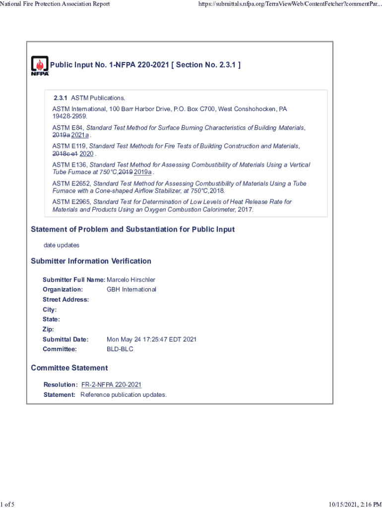 Fillable Online ASTM E136, Standard Test Method for Assessing ...