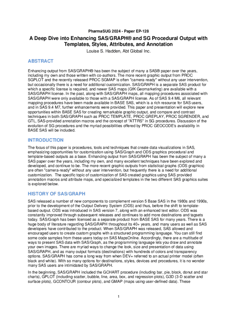 Fillable Online A Deep Dive into Enhancing SAS/GRAPH and SG Procedural ...