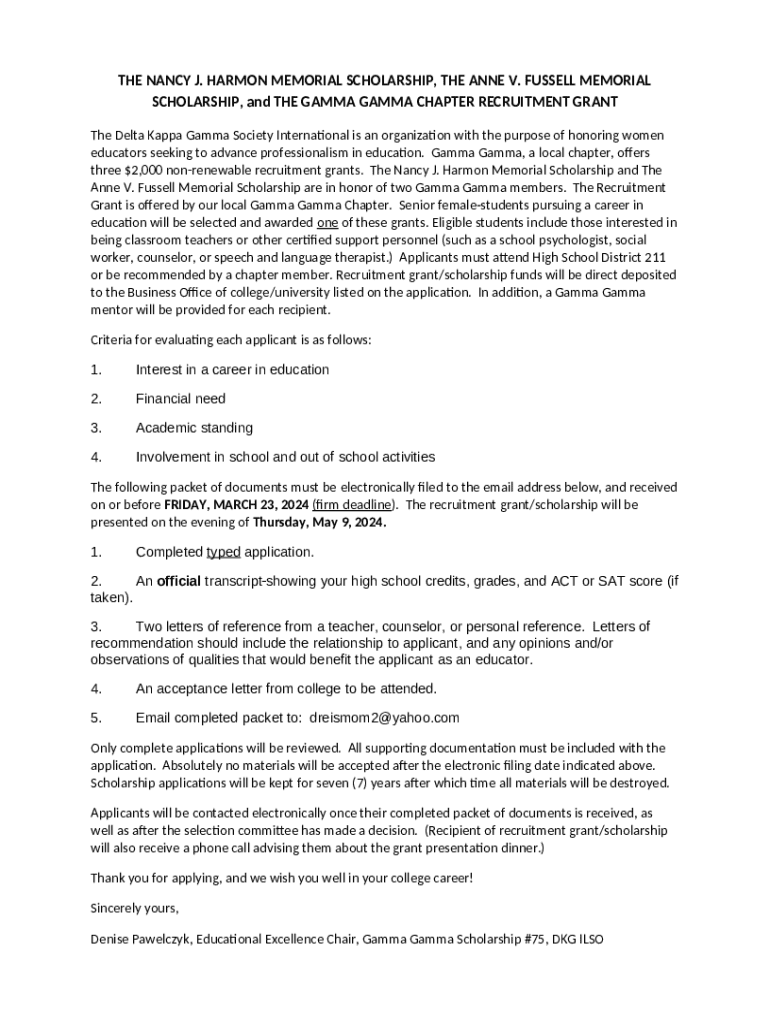 Grant and Scholarship Ination and Application for ... Doc Template | pdfFiller