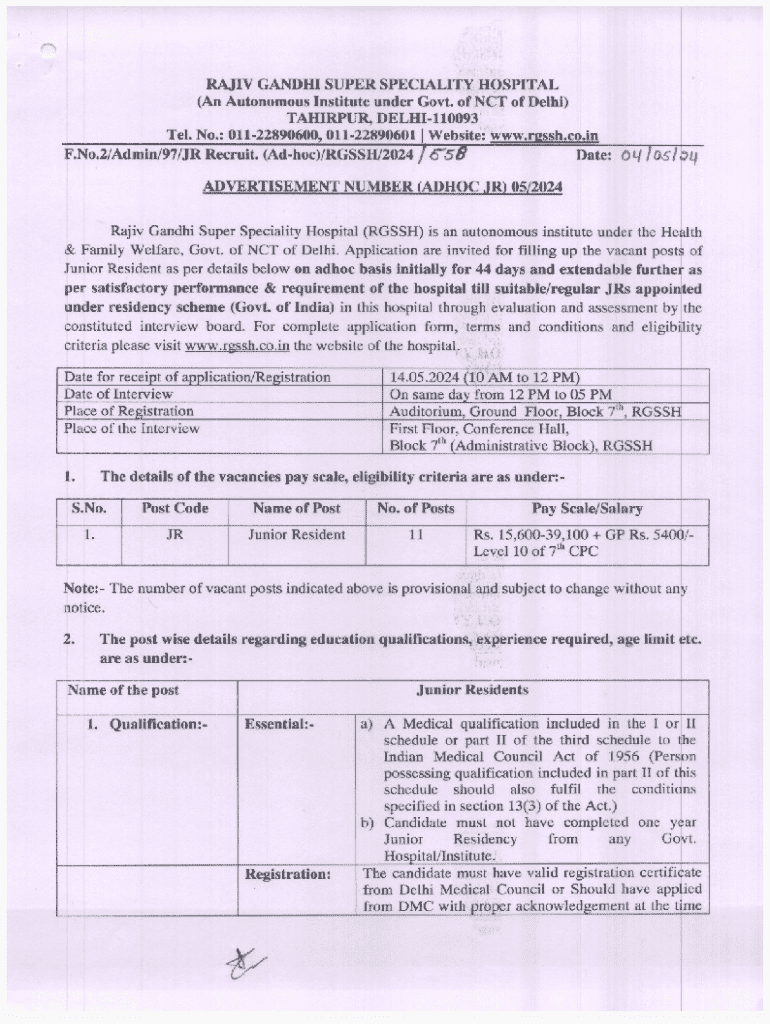 Fillable Online Rajiv Gandhi Super Speciality Hospital Application Form ...