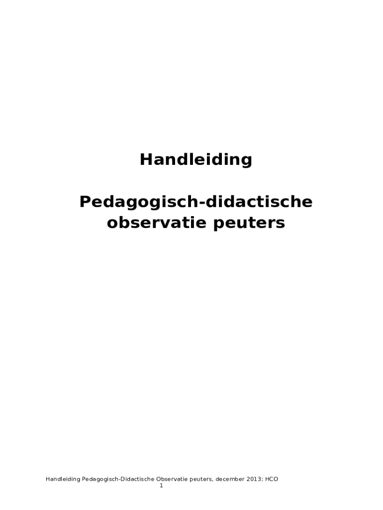 Handleiding scoring PeuterPDO Doc Template | pdfFiller