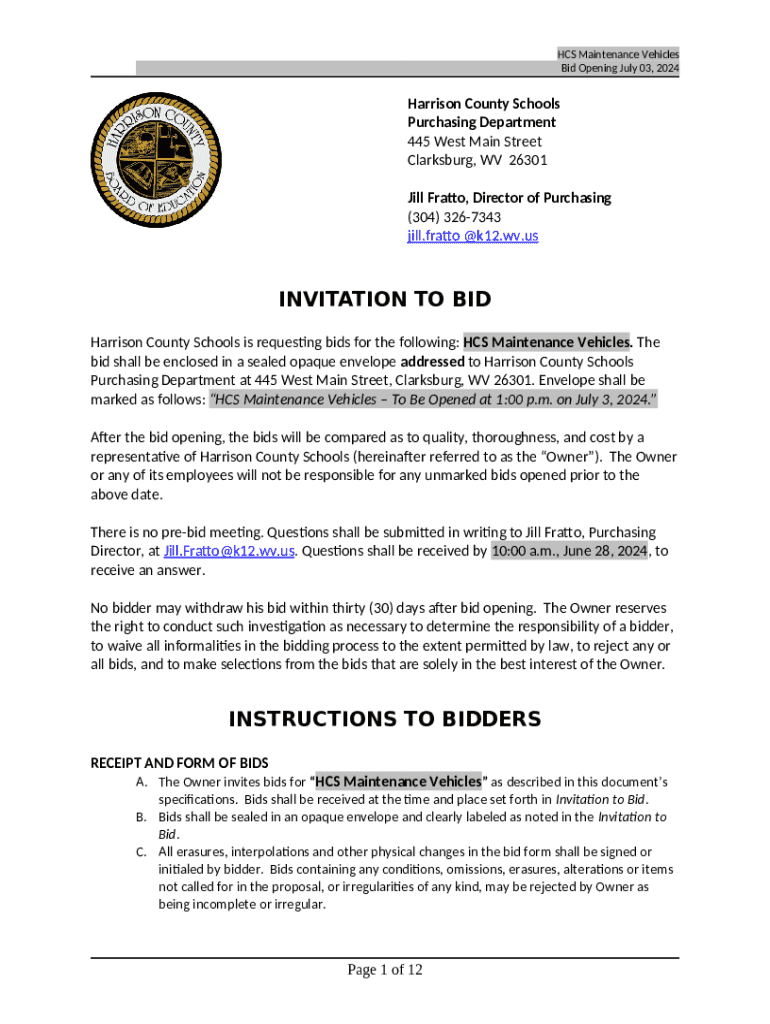 Abbreviated Advertisement for Bids (Legal Notice) Doc Template | pdfFiller