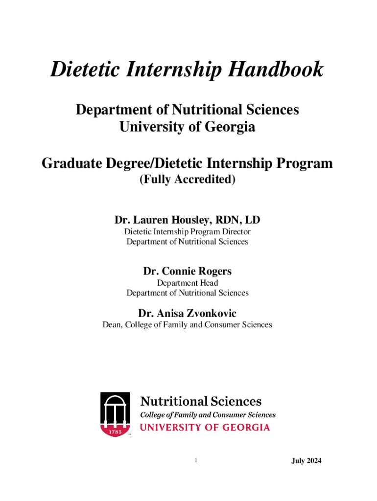 Fillable Online MS Thesis/Dietetic Internship - Nutritional Sciences Fax Email Print - pdfFiller