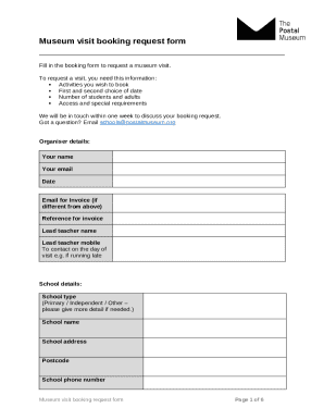 Museum visit booking request Doc Template | pdfFiller