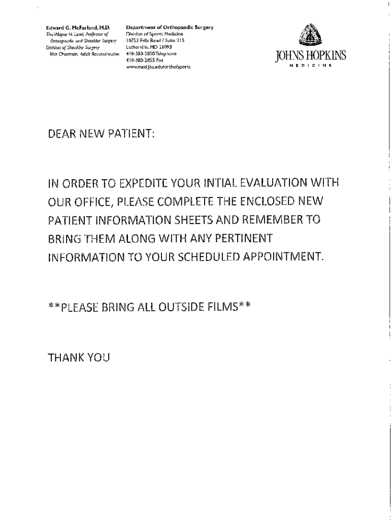 Fillable Online About - Pavilion Pediatrics at Green Spring Station, P ...