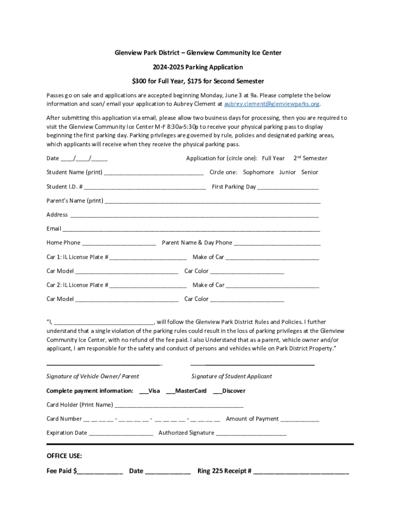 Fillable Online Glenview Park District Glenview Community Ice Center ...