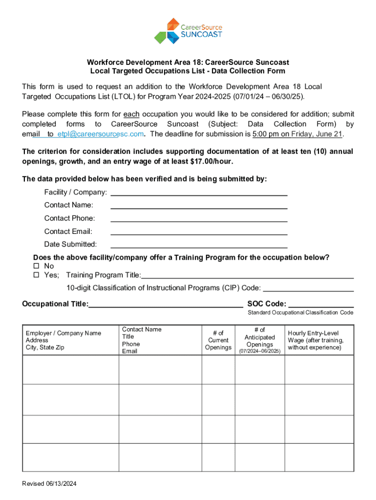 Fillable Online Local Targeted Occupations List Fax Email Print - pdfFiller