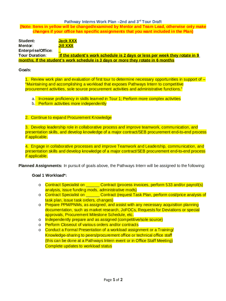 I'm a Pathways Intern and no one knows what to do with ... Doc Template | pdfFiller