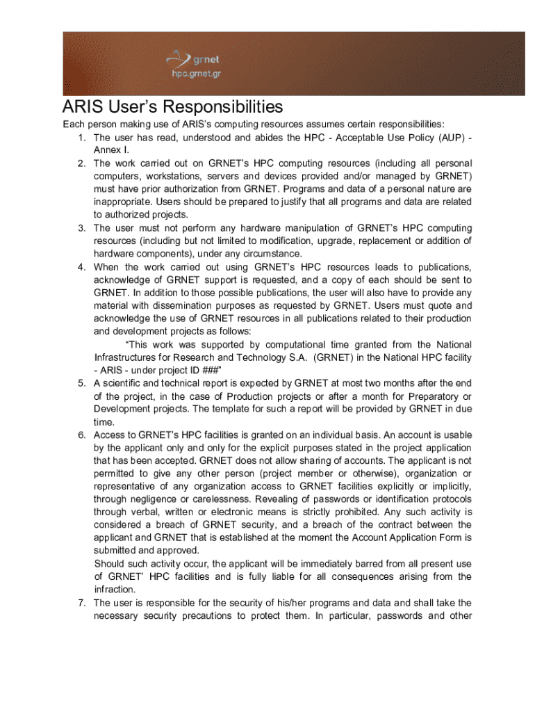 Fillable Online Login and Data transfer - ARIS DOCUMENTATION Fax Email ...