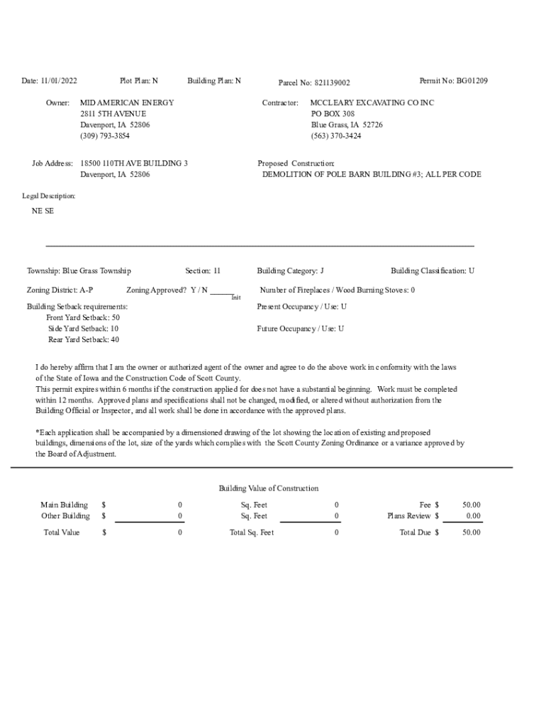 Fillable Online N Building Plan: N Permit No: BG01209 Owner: Contractor ...