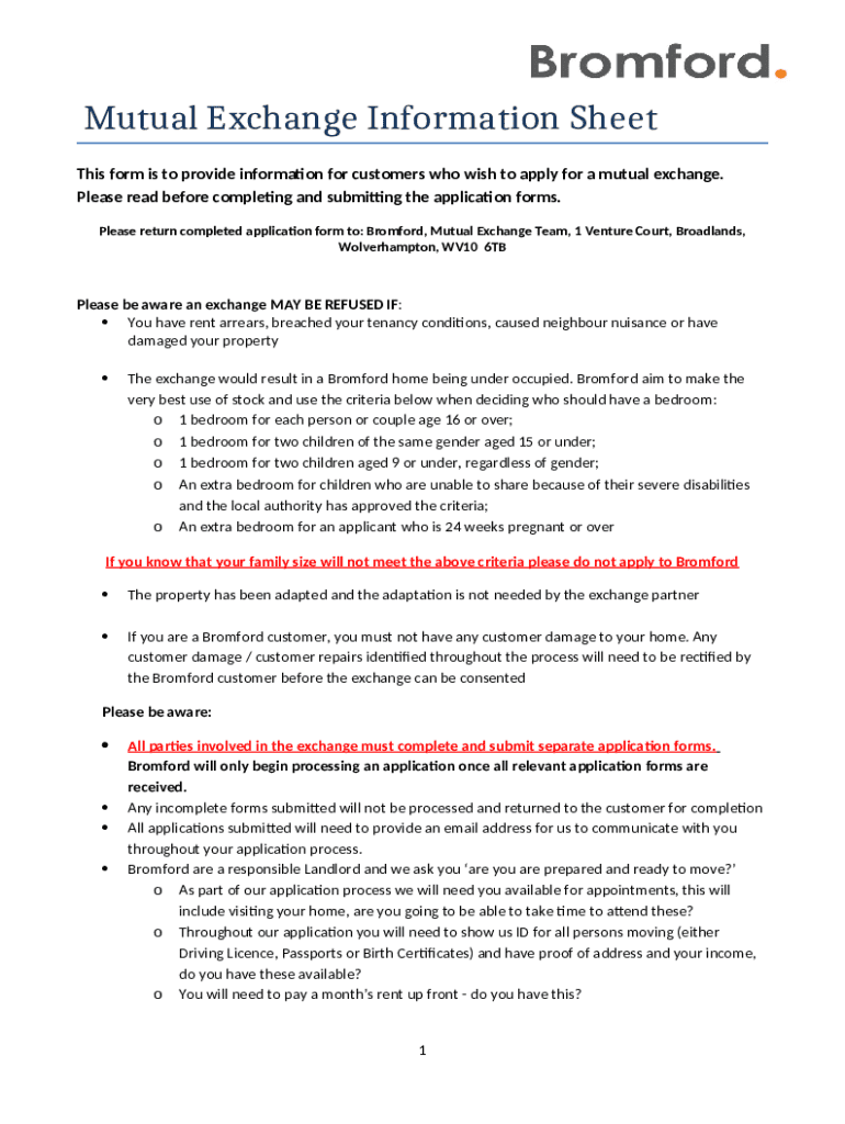 Mutual Exchange Request - Fill Online, Printable ... Doc Template ...